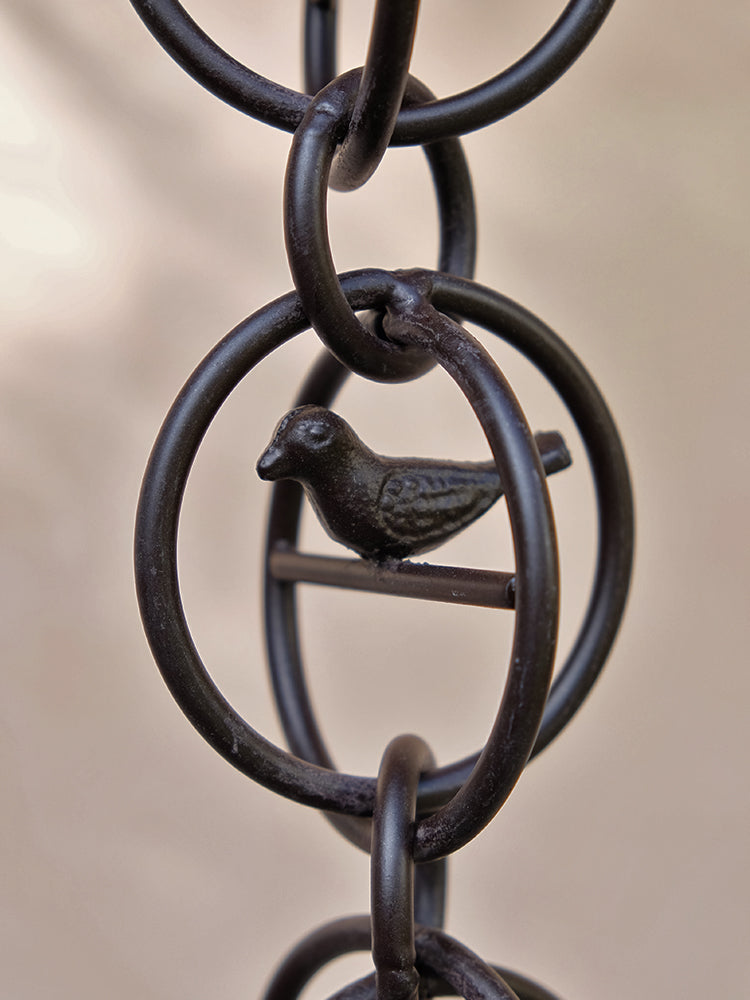 Powder Coated Bronze Aluminum Bird in a Cage Chain Link #3130-BIC-BRZ ...