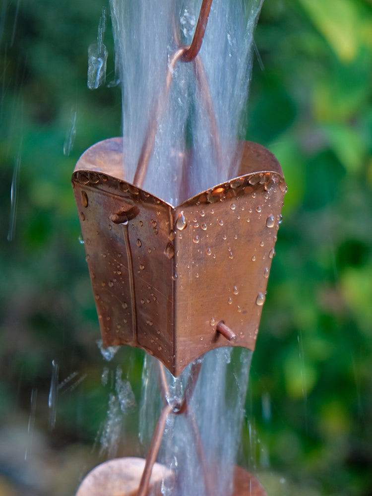 Square Copper Tulip Cups 777-COP – RainChains.com