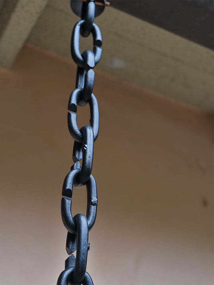 Powder Coated Black Hand Cast Aluminum Link Chain CL01-BLK – RainChains.com